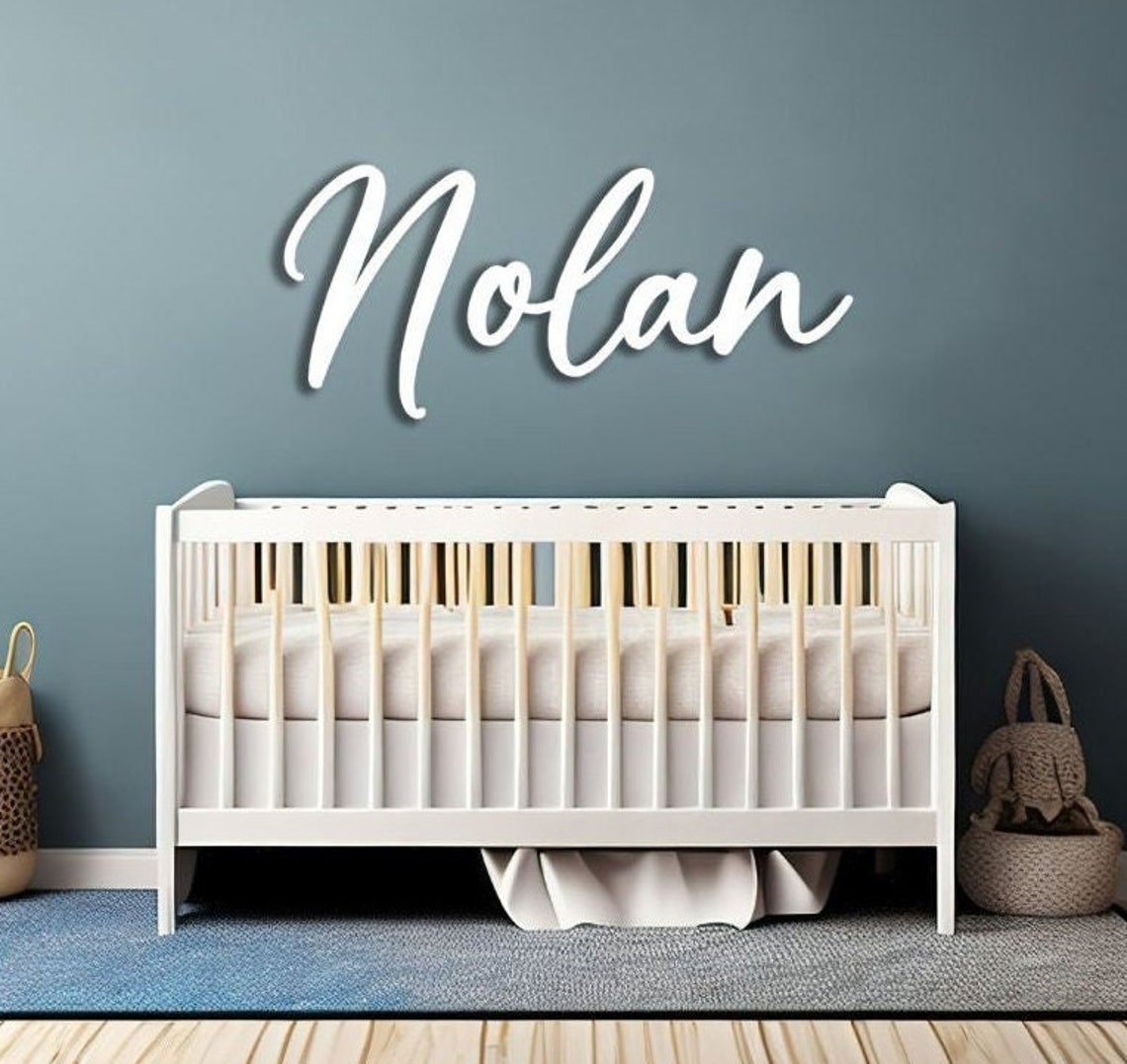 Custom Wood Name Sign Cutout, Baby Name Sign, Above the Crib Sign ...