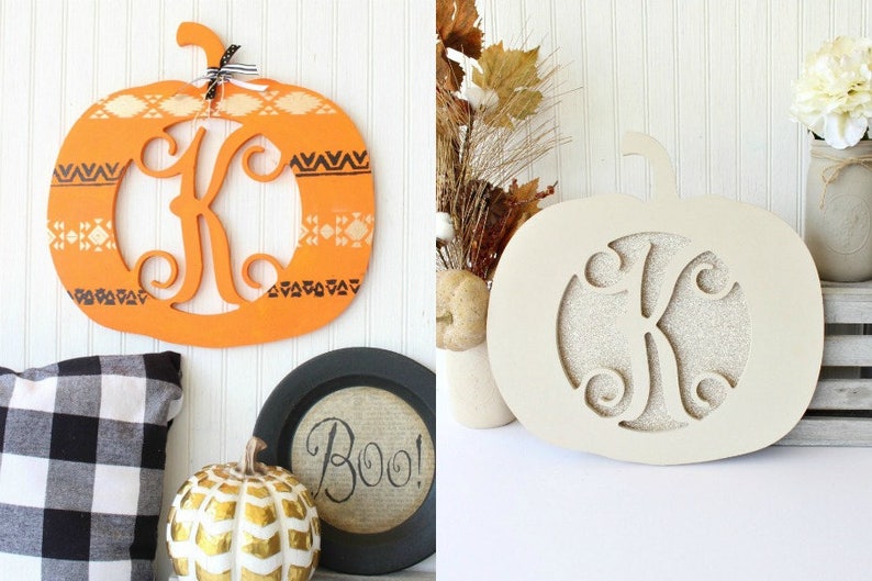 Pumpkin Monogram, Pumpkin Decor, Personalized Pumpkin, Farmhouse ...