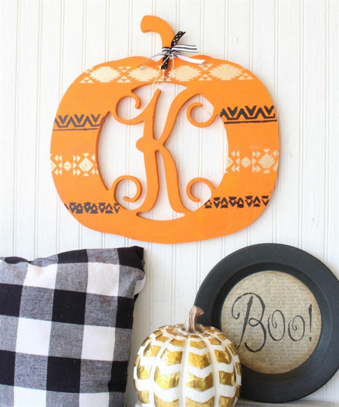 Pumpkin Monogram, Pumpkin Decor, Personalized Pumpkin, Farmhouse ...