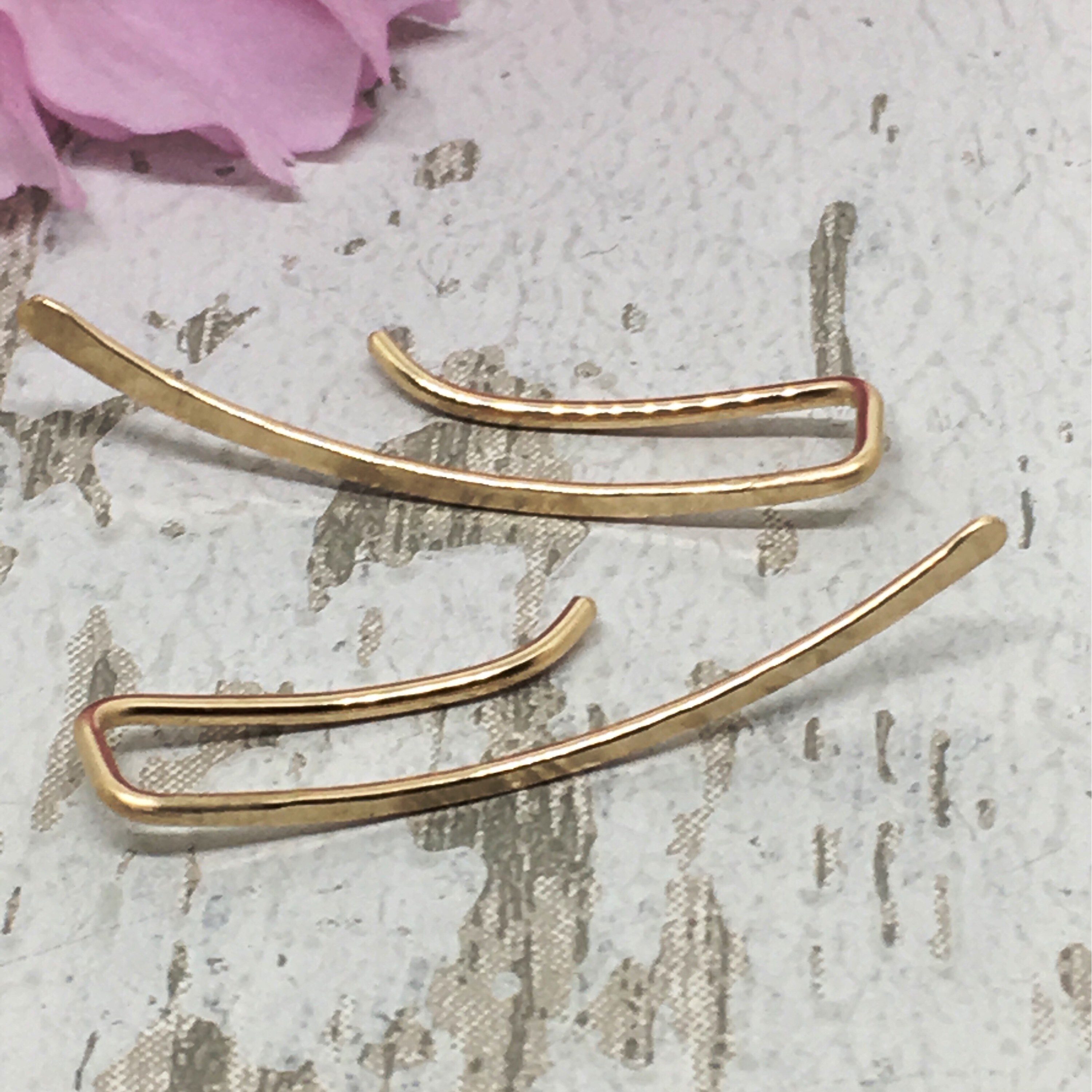 Ear Climbers Gold Ear Crawler Gold Ear Jacket Minimalist Gold - Etsy UK