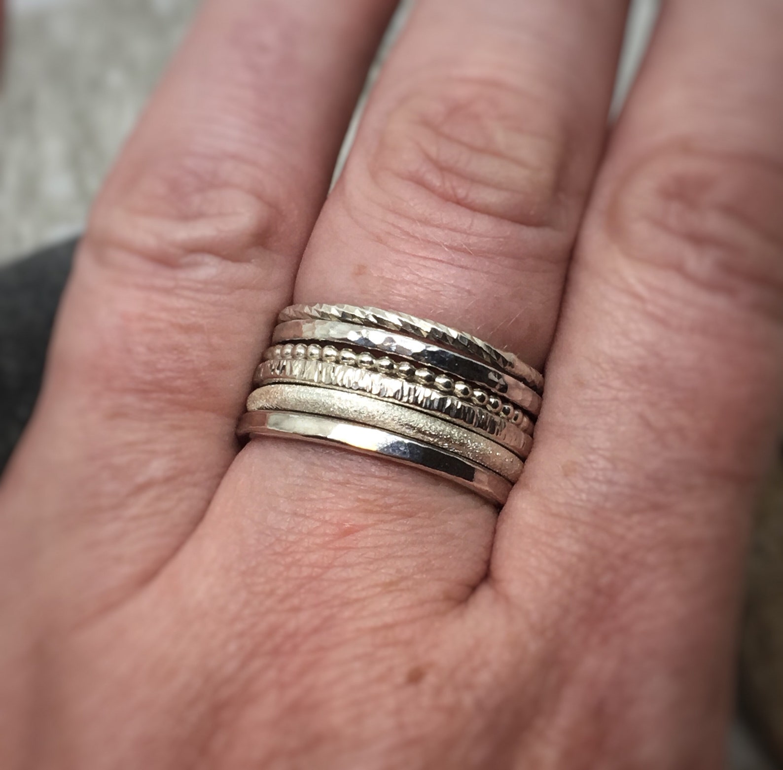 Sterling Silver Stacking Rings Set Stackable Ring Set 925 - Etsy