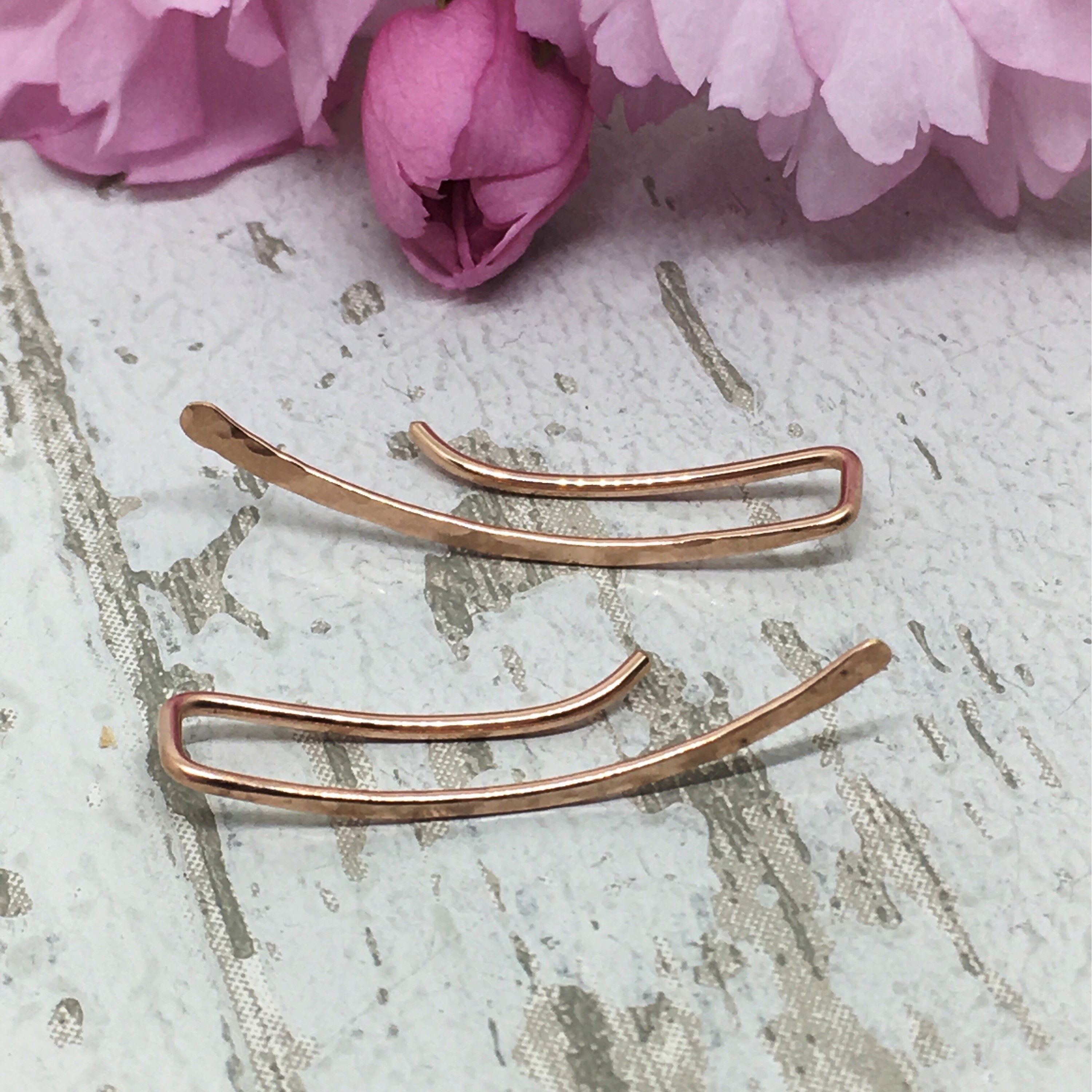 Ear Climbers Rose Gold Ear Crawler Gold Ear Jacket Minimalist - Etsy UK