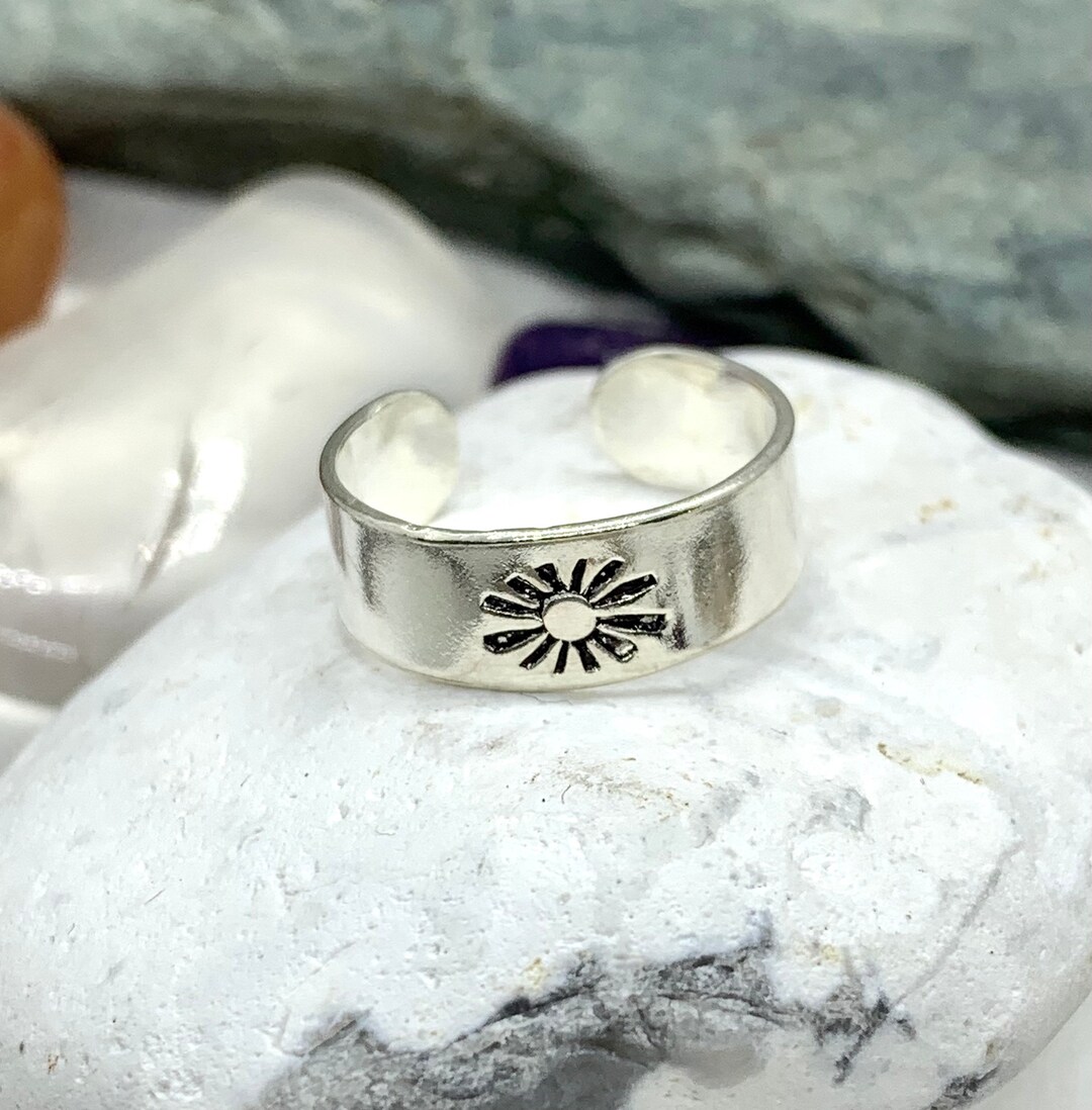 Sterling Silver Toe Ring, Adjustable Toe Ring, Wide Toe Ring, 925 ...