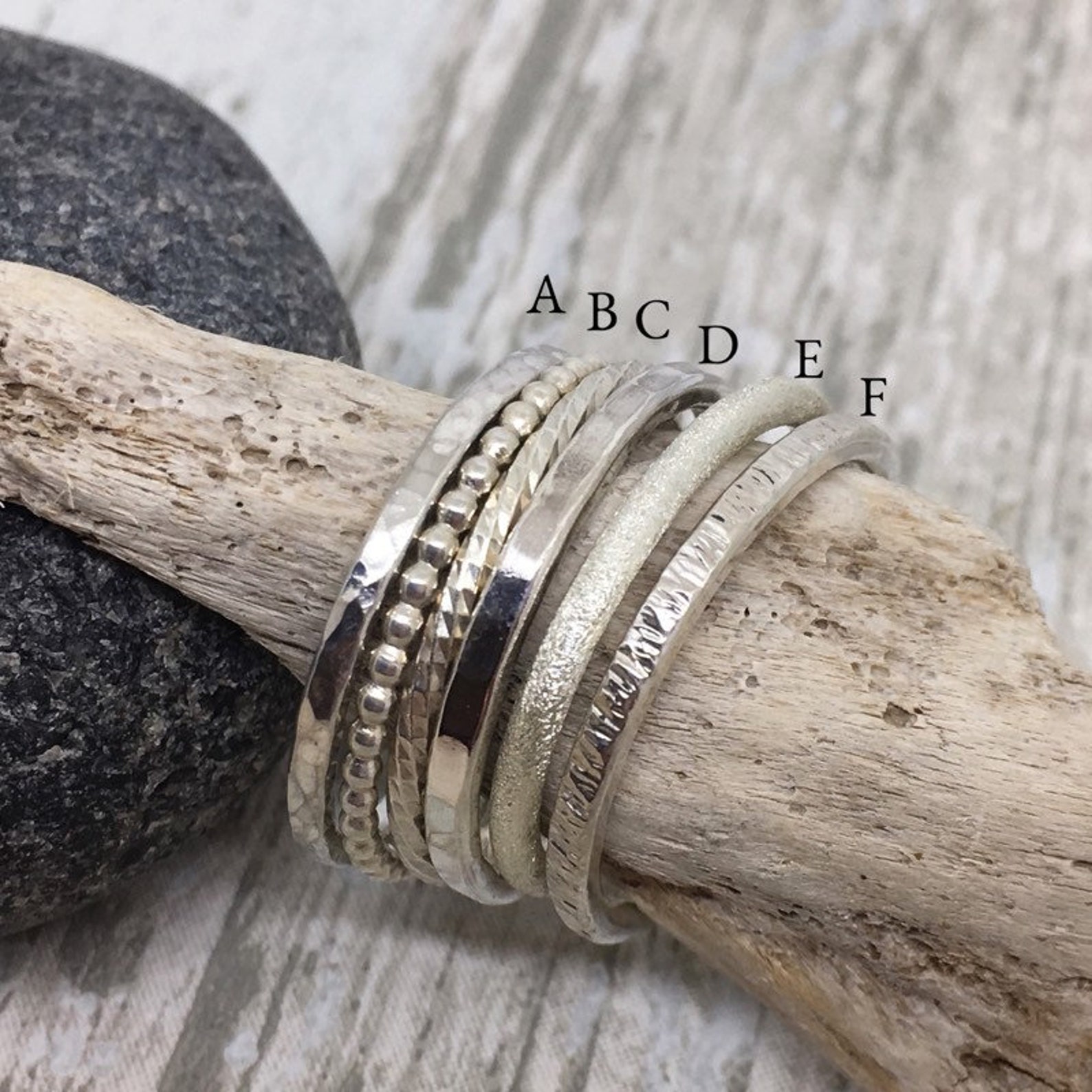 Sterling Silver Stacking Rings Set Stackable Ring Set 925 - Etsy UK