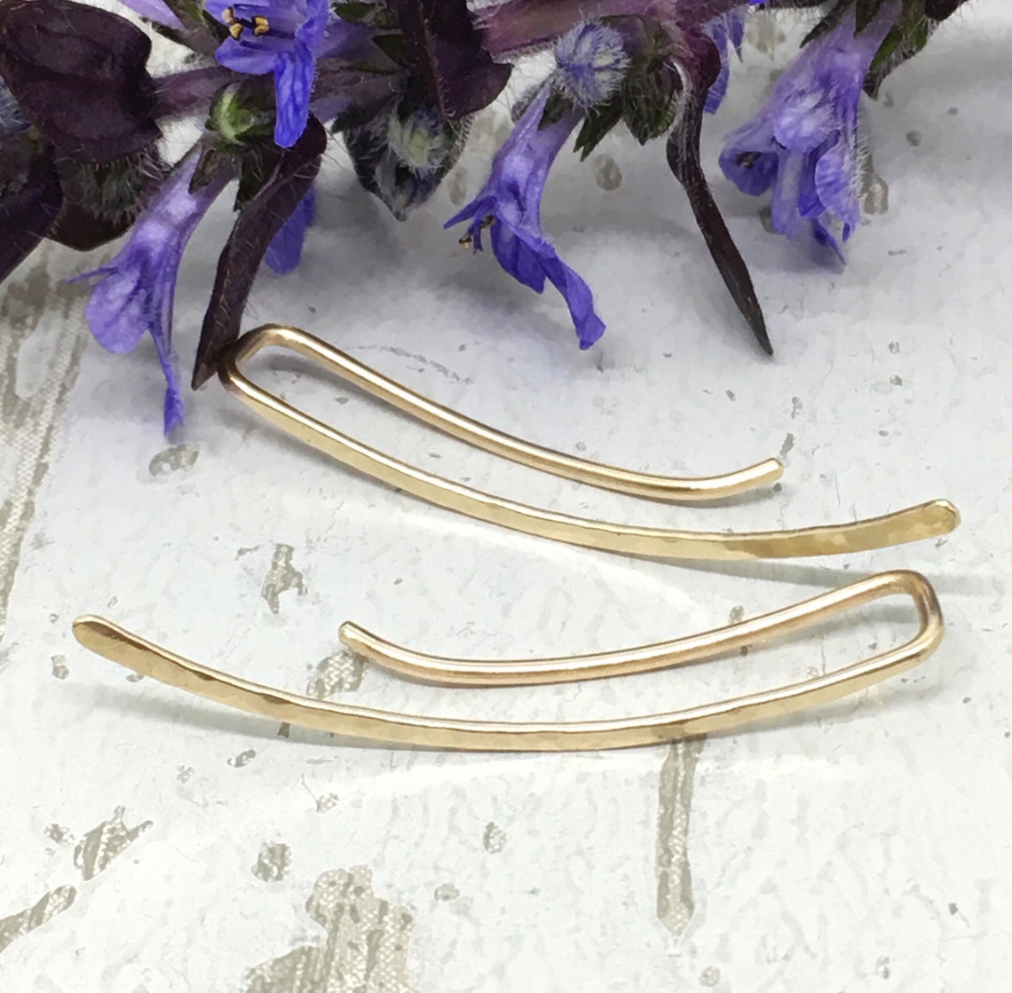 Gold Ear Climbers 9ct Gold Long Ear Climbers Ear Crawlers Ear | Etsy