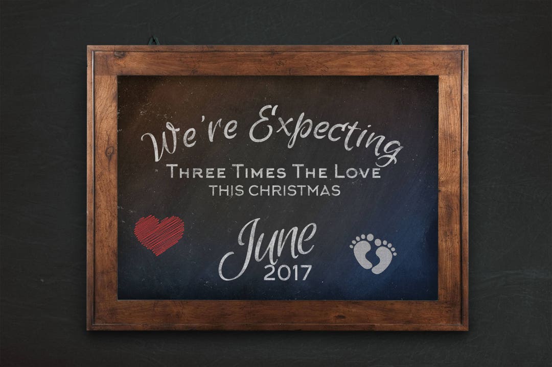 Triplets Christmas Pregnancy Announcement: We're Expecting - Etsy