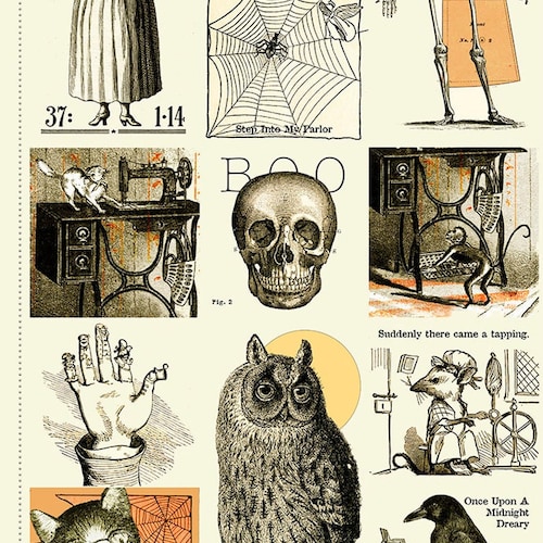 Retired SEW SCARY MOTIFS J Wecker Frisch Halloween Cotton - Etsy