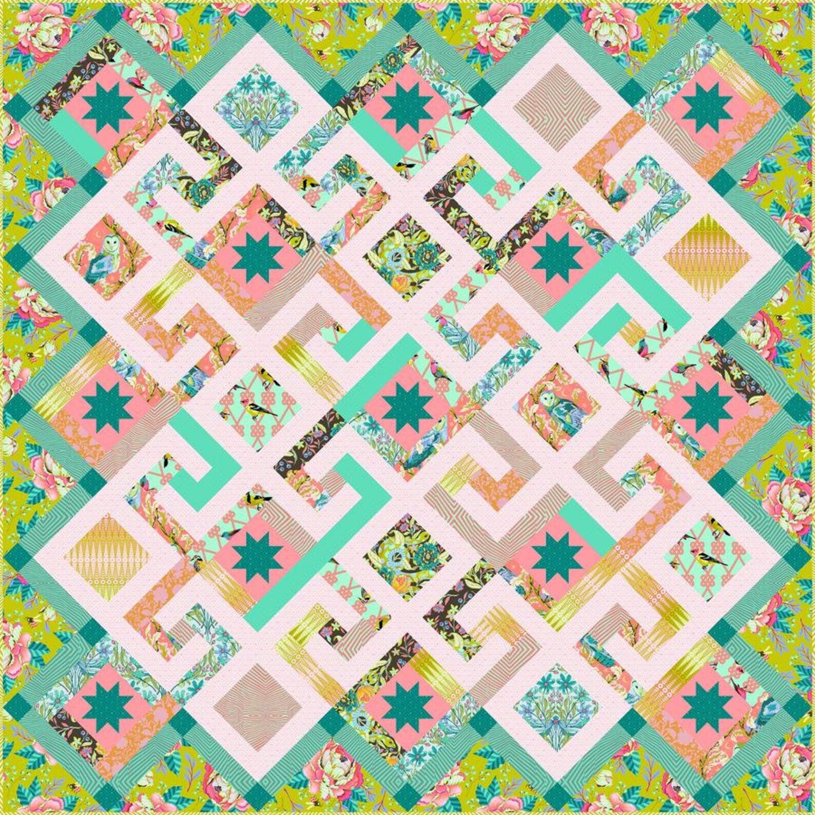 Dawn Hedge Maze Quilt Kit Featuring Moon Garden - Etsy