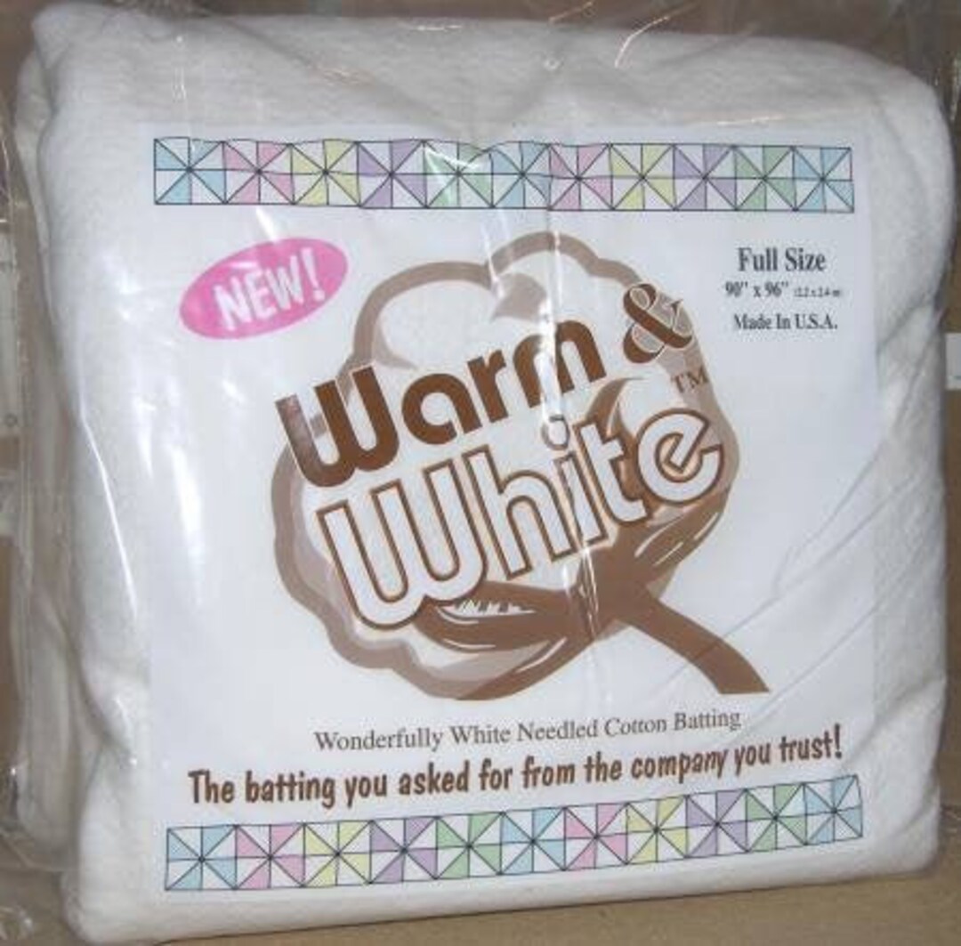 Batting Warm & White Cotton 90in X 96in(full Size) - Etsy