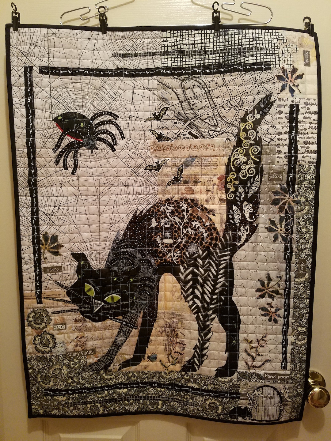 On Sale~black Cat Collage Quilt Kit , Pattern Optional and a Separate ...