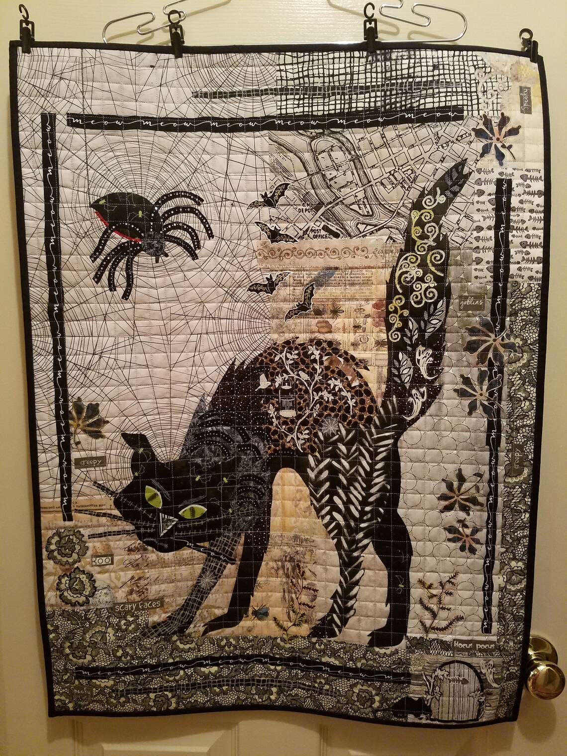On Sale~black Cat Collage Quilt Kit , Pattern Optional and a Separate ...