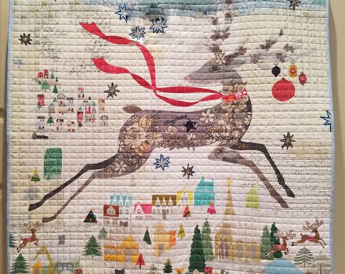 Peppermint (reindeer) Collage Quilt Starter Kit Includes Pattern (by ...