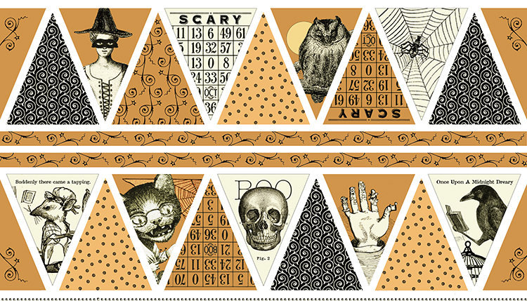 Digitally Printed Bunting Halloween Panel From the Sew Scary Collection ...