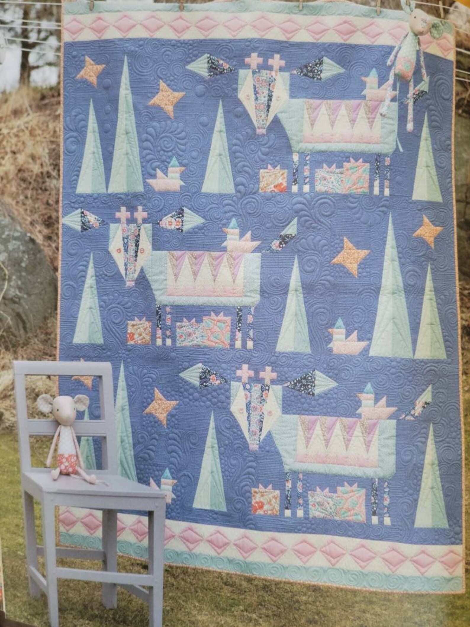 Tilda's Winter Quilt Kit Using Bird Pond OOP Fabric With Paper Pattern ...