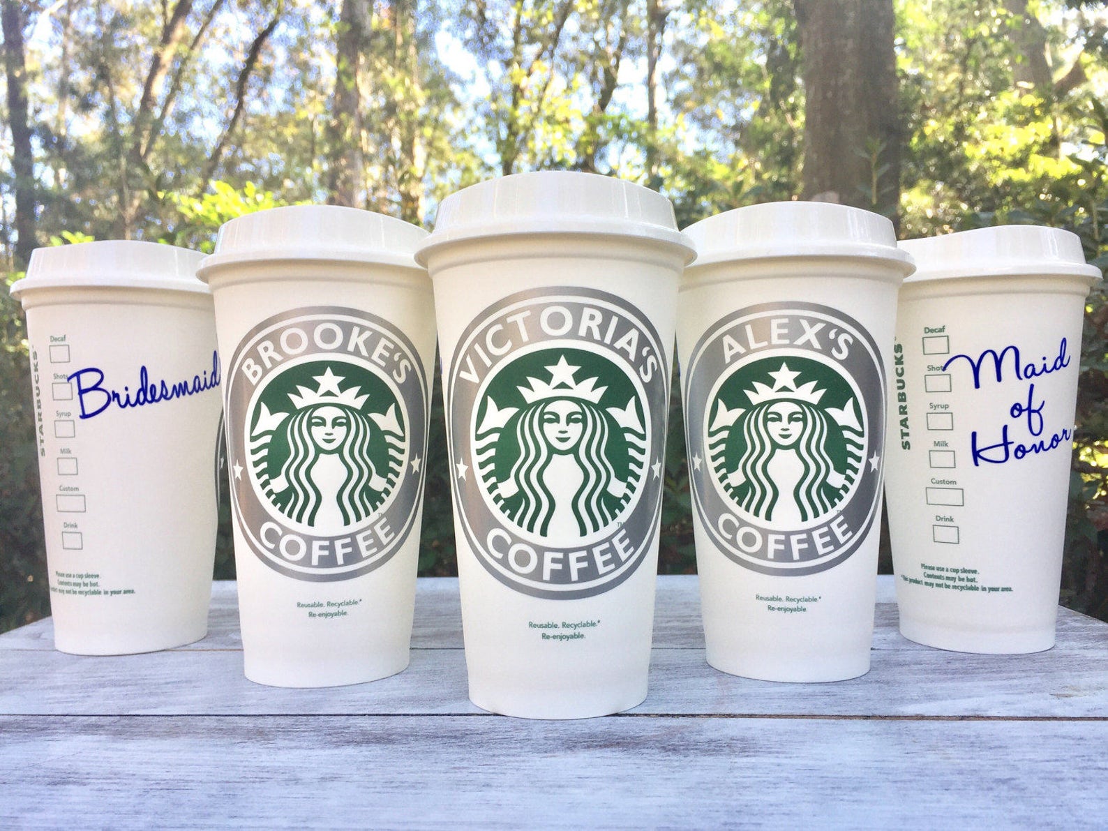 Set of 6 Starbucks Cup Starbucks Personalized Coffee Cup | Etsy