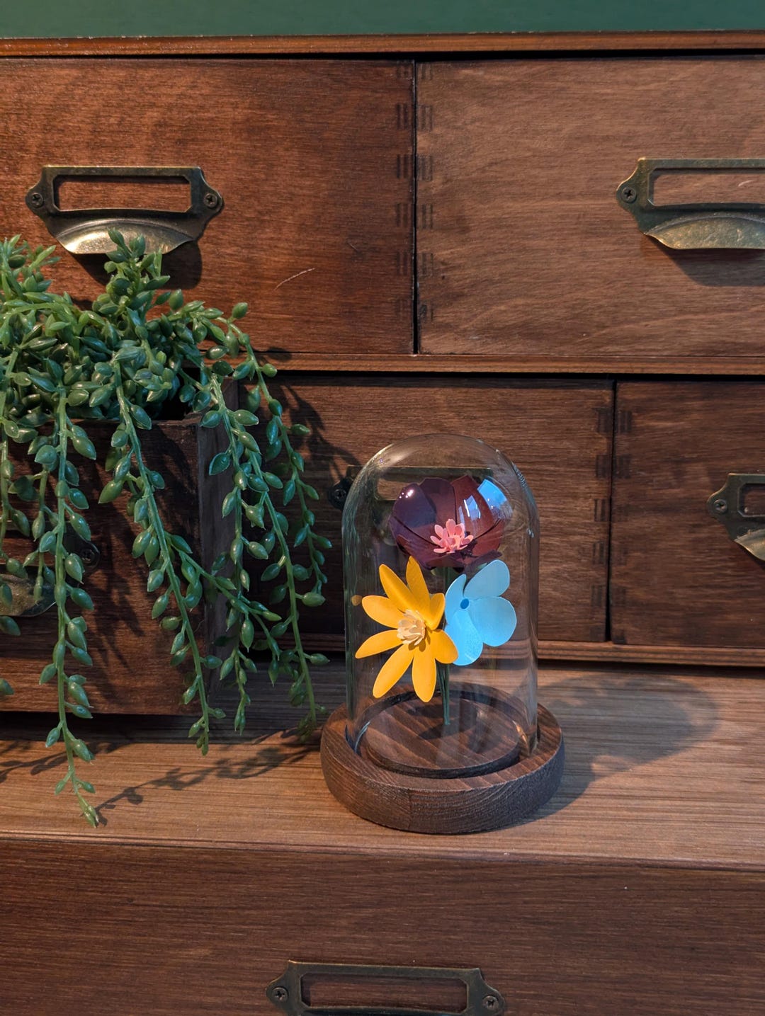A Tiny Bouquet. Paper Cut Flower Bell Jar - Etsy