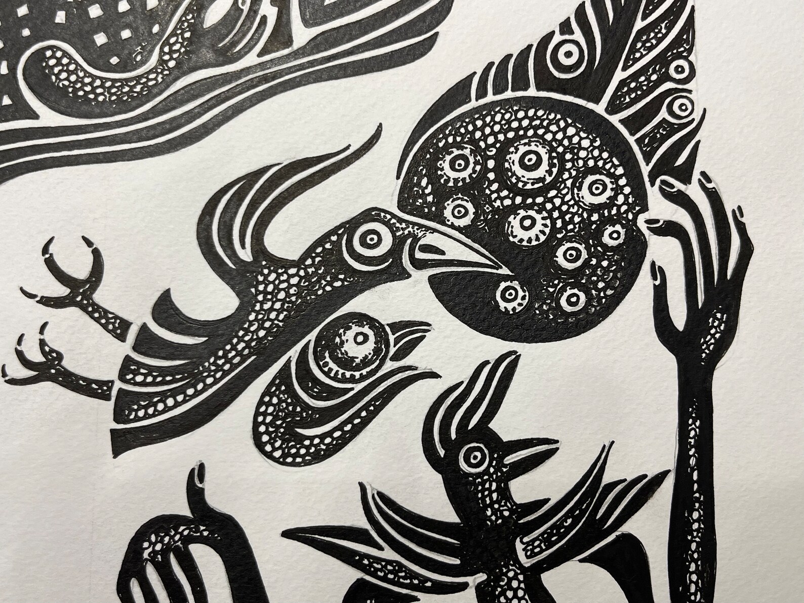 ORIGINAL Artwork Fantasy Character Ink Painting for Living - Etsy