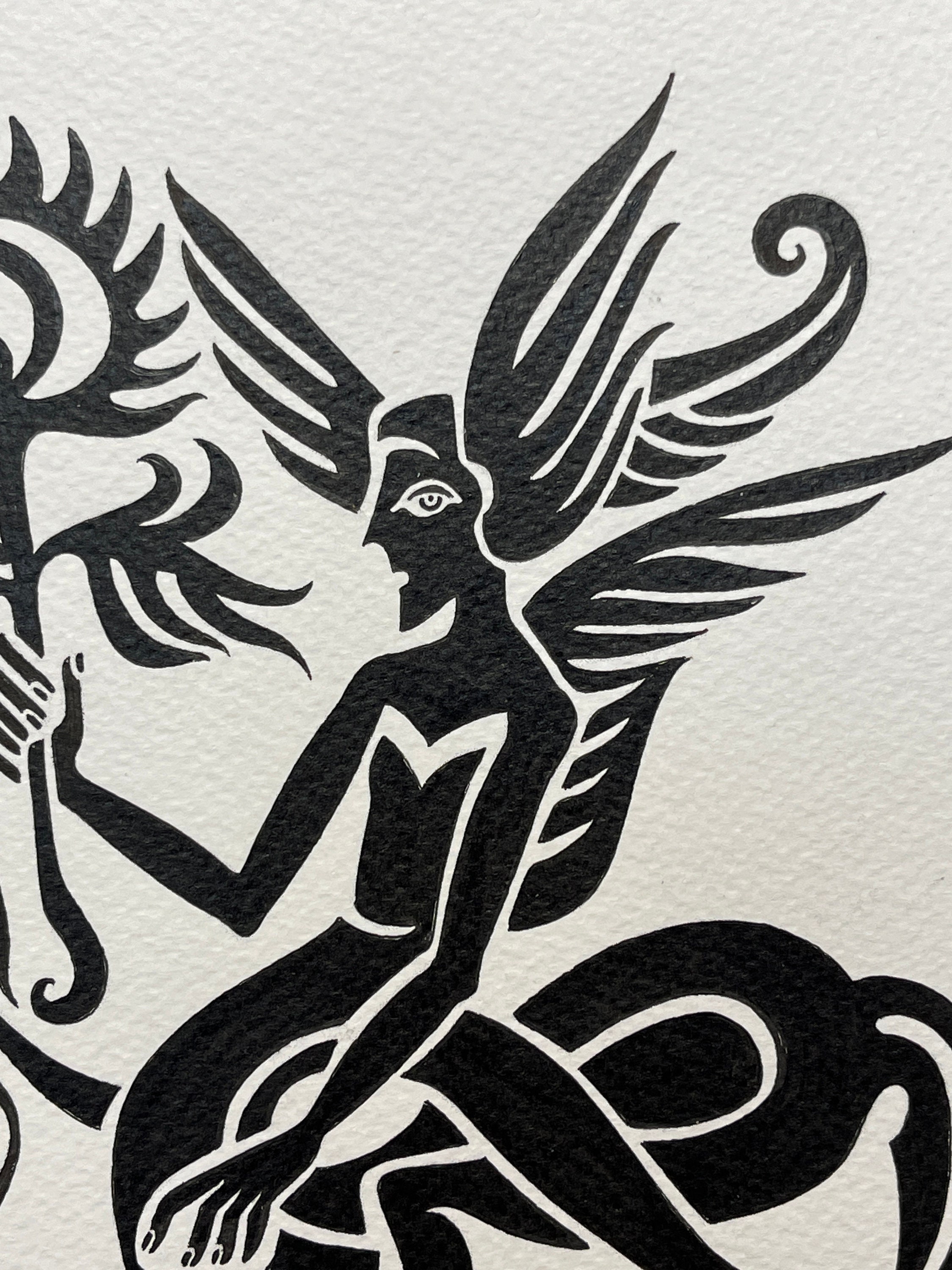 ORIGINAL Folkart Centaur Small Original Artwork Hand-drawn Ink Art ...