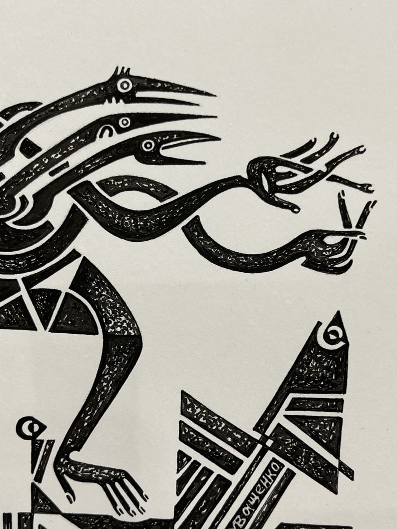 Fantastic Goose Original Art, Hand-drawn Ink Art, Goose Drawing ...