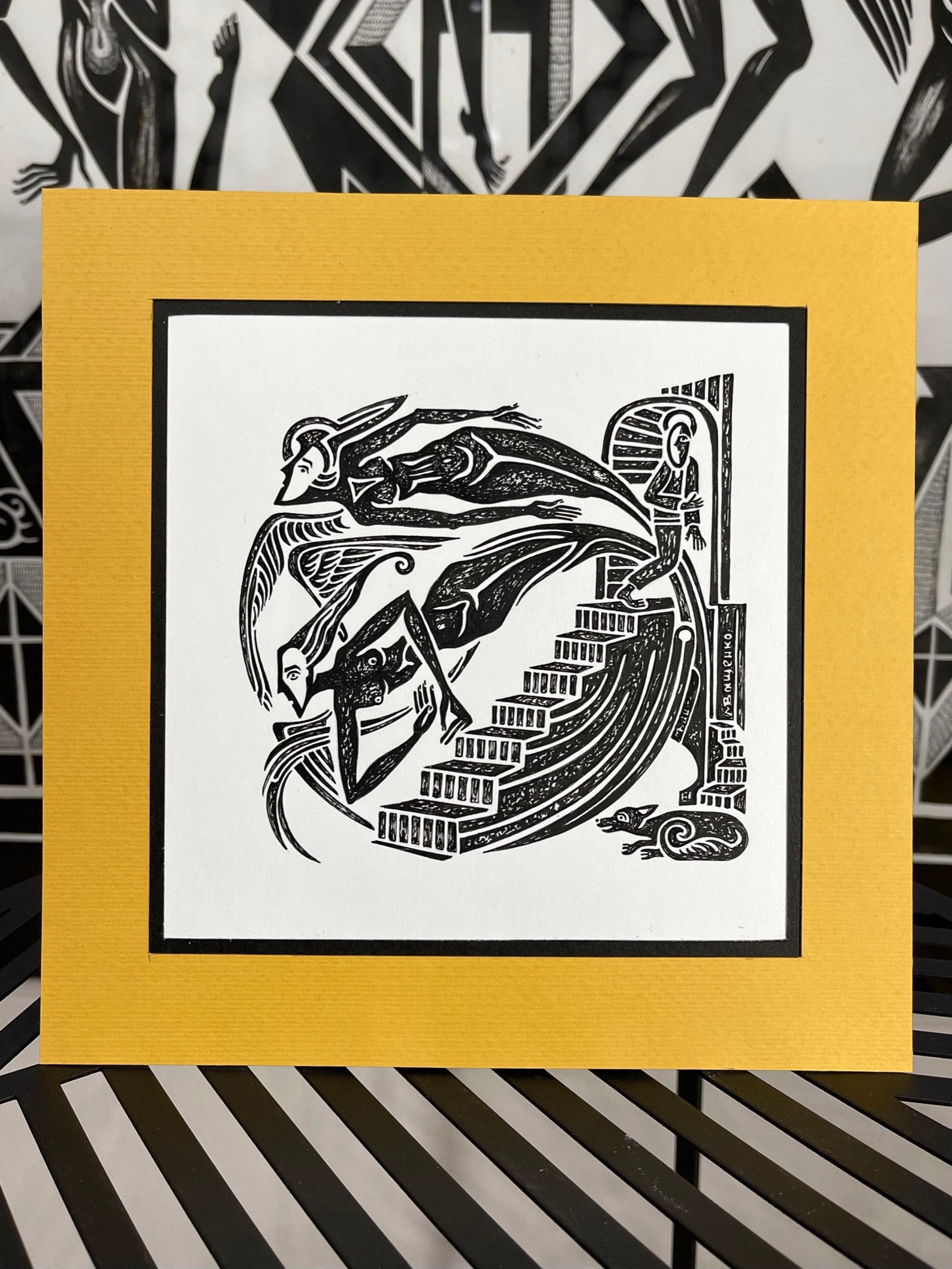 Angel Small Ink Art, Small Ink Drawing, Angelic Illustration, Miniature ...