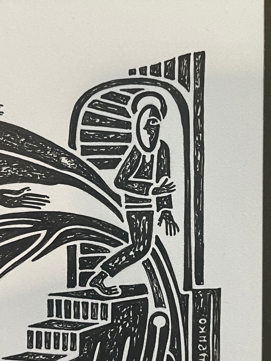 Angel Small Ink Art, Small Ink Drawing, Angelic Illustration, Miniature ...