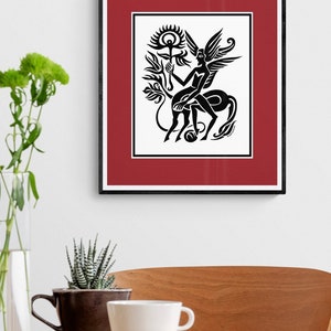 ORIGINAL Folkart Centaur Small Original Artwork Hand-drawn Ink Art ...