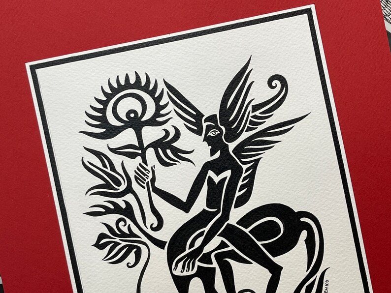 ORIGINAL Folkart Centaur Small Original Artwork Hand-drawn Ink Art ...