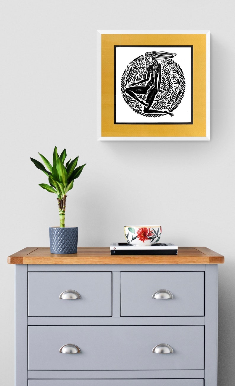ORIGINAL Drawing Art Piece Small Ink Painting Woman Body Line Wall Art ...
