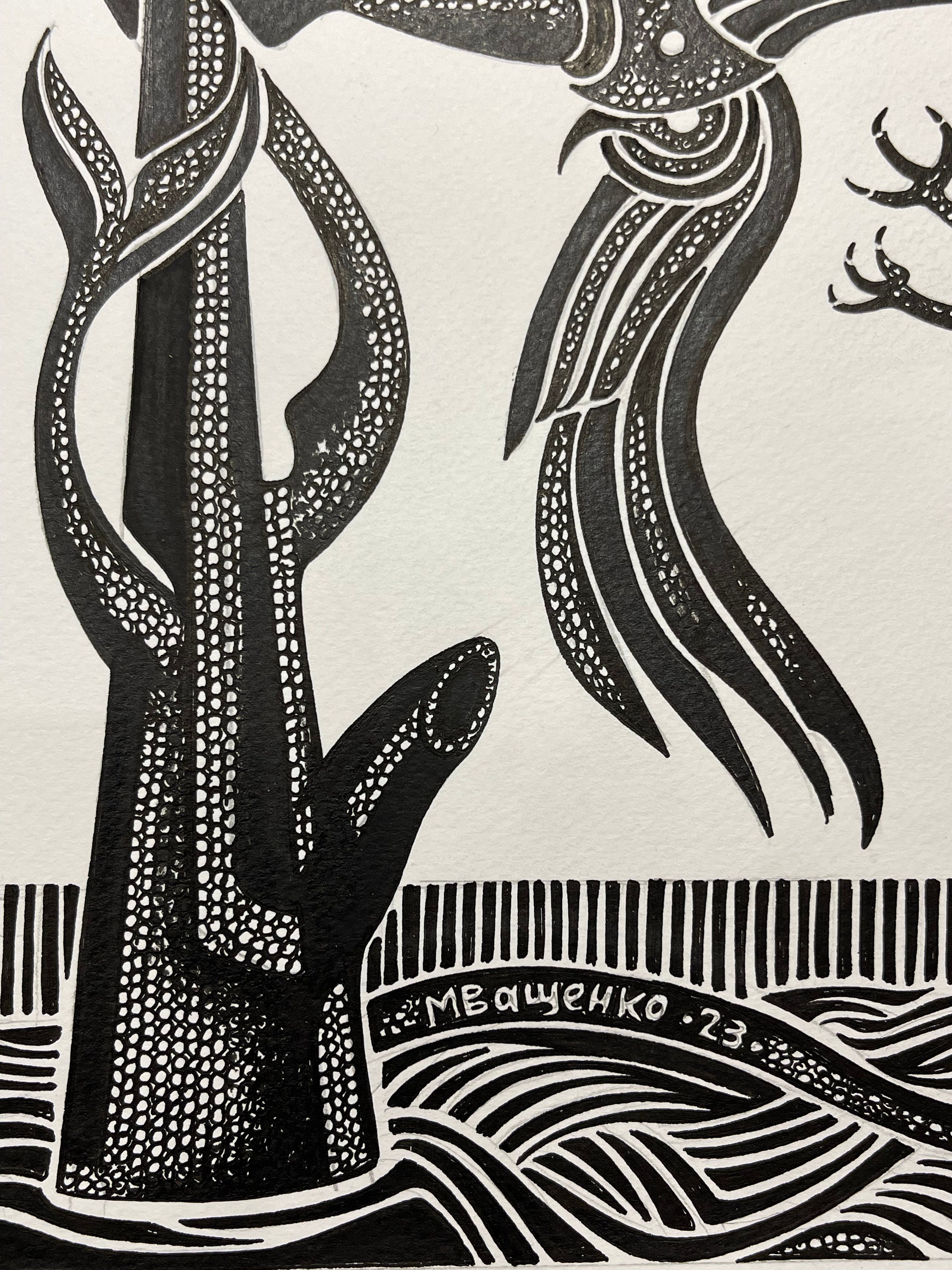 ORIGINAL Artwork Fantasy Character Ink Painting for Living Room Wall ...