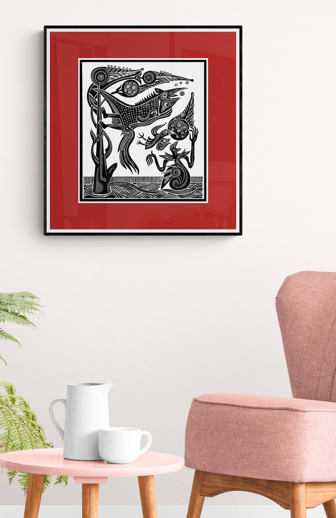 ORIGINAL Artwork Fantasy Character Ink Painting for Living - Etsy