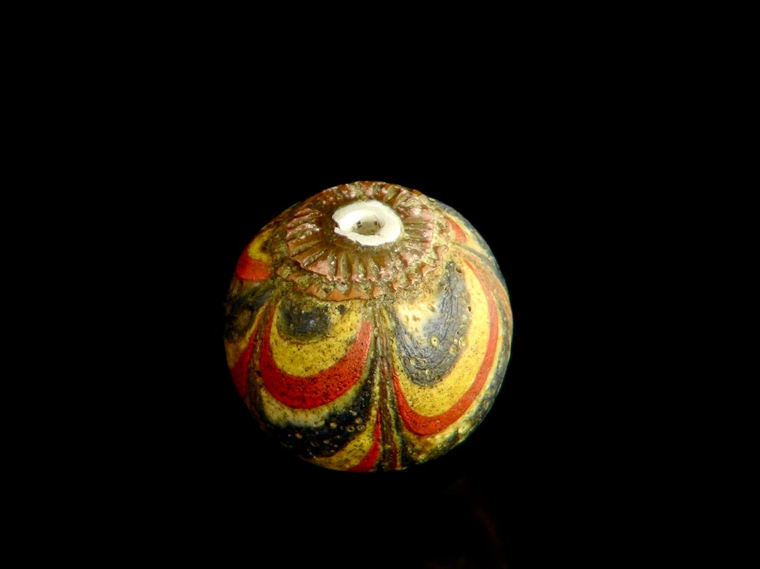 Rare Ancient Indonesian Palangi rainbow Jatim 400 BC-1000 AD Bead With ...