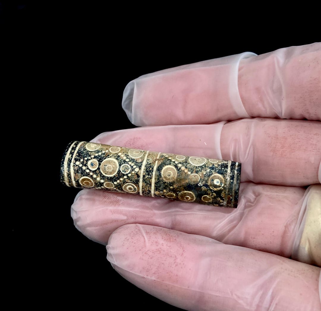 Rare Lead-barium Glass “dragonfly Eyes” Tubular Bead - Warring Kingdoms ...