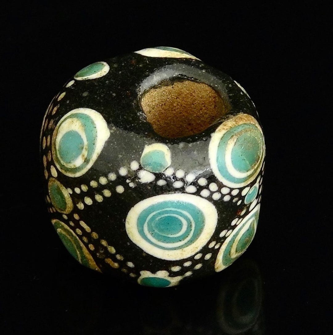 Gorgeous Very Rare Ancient Chinese Glass Eye Bead From the Warring ...