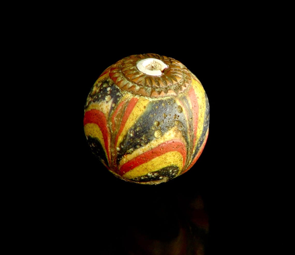 Rare Ancient Indonesian Palangi (rainbow) Jatim (400 BC-1000 AD) Bead ...