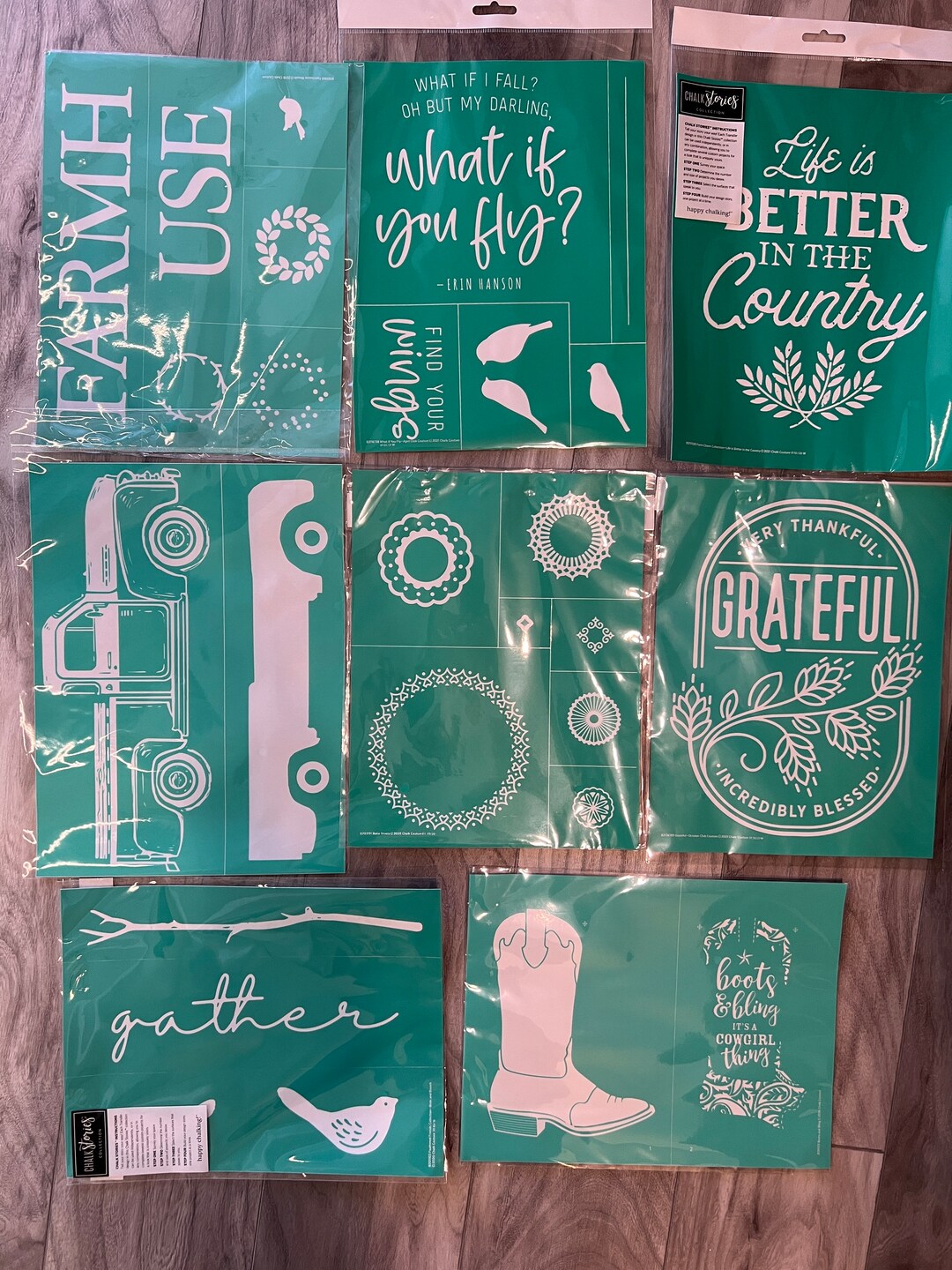 Chalk Couture 8.5” X 11” Screen Reusable Stencils NEW 8ct - Etsy