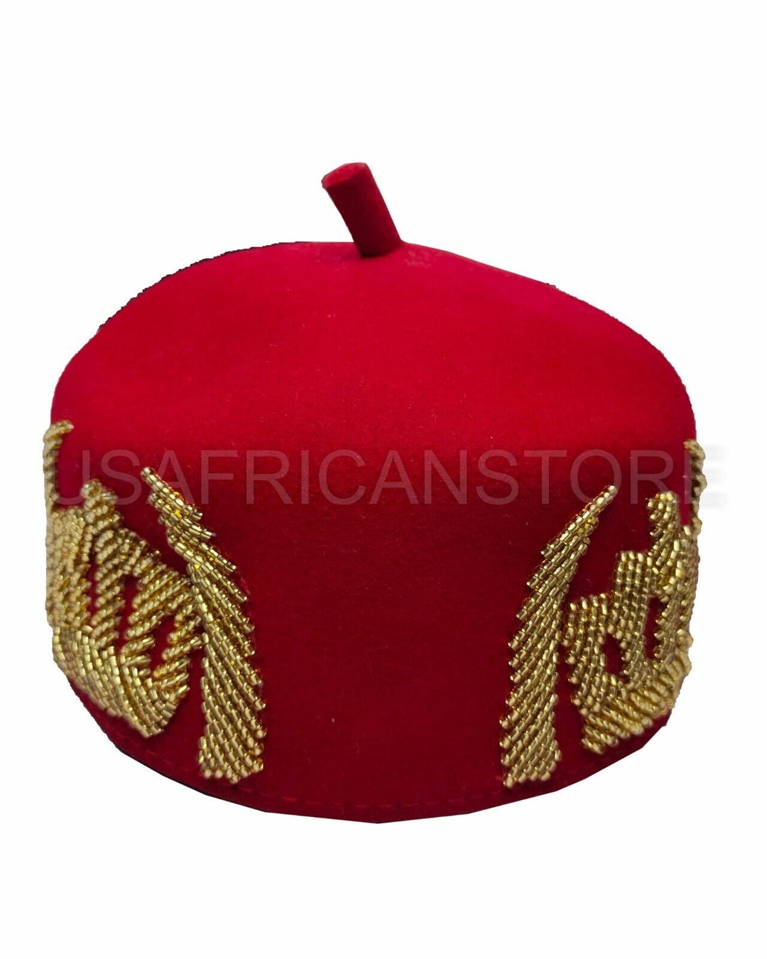 Red High Chief Igbo Cap for Men, Traditional High Chieftaincy Igbo Men ...