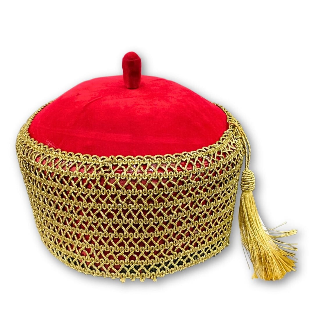 Chieftaincy Ichie Ozo Traditional Cap, African Decorated Red Wedding ...