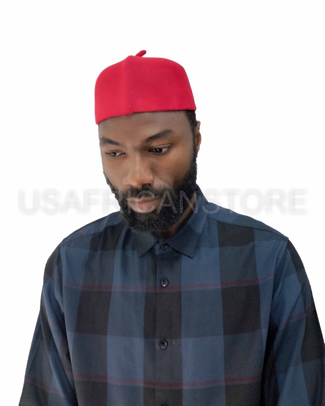 Red Igbo Cap for Men, Igbo Traditional Chieftaincy Red Cap for Groom's ...