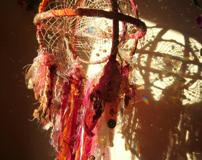 Large Enchanted 3D Embellished Fairytale Suncatcher Dreamcatcher Fairy ...