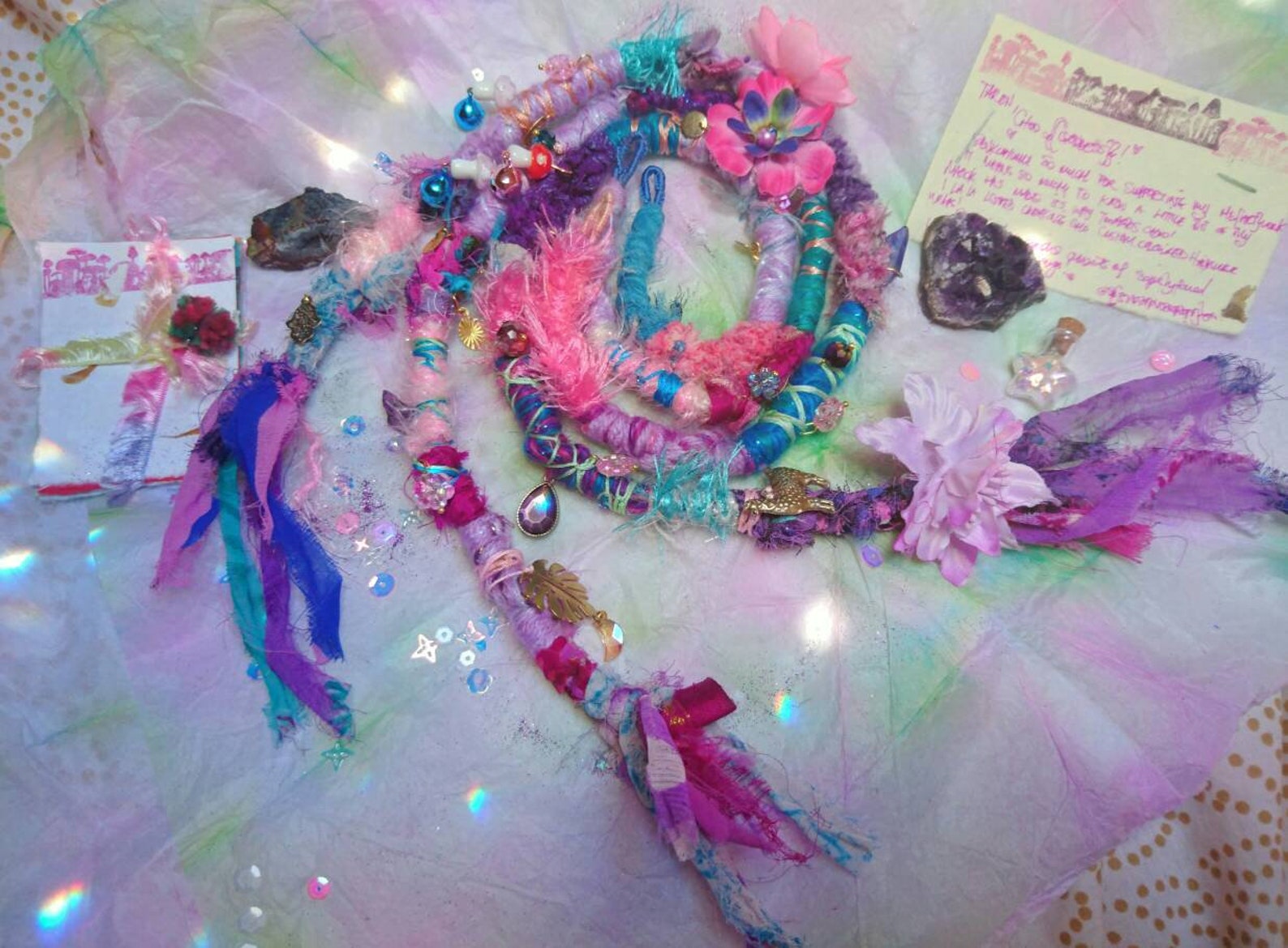 Bohemian Assorted Rainbow Hair Wrap Extensions Faerie Fairy - Etsy