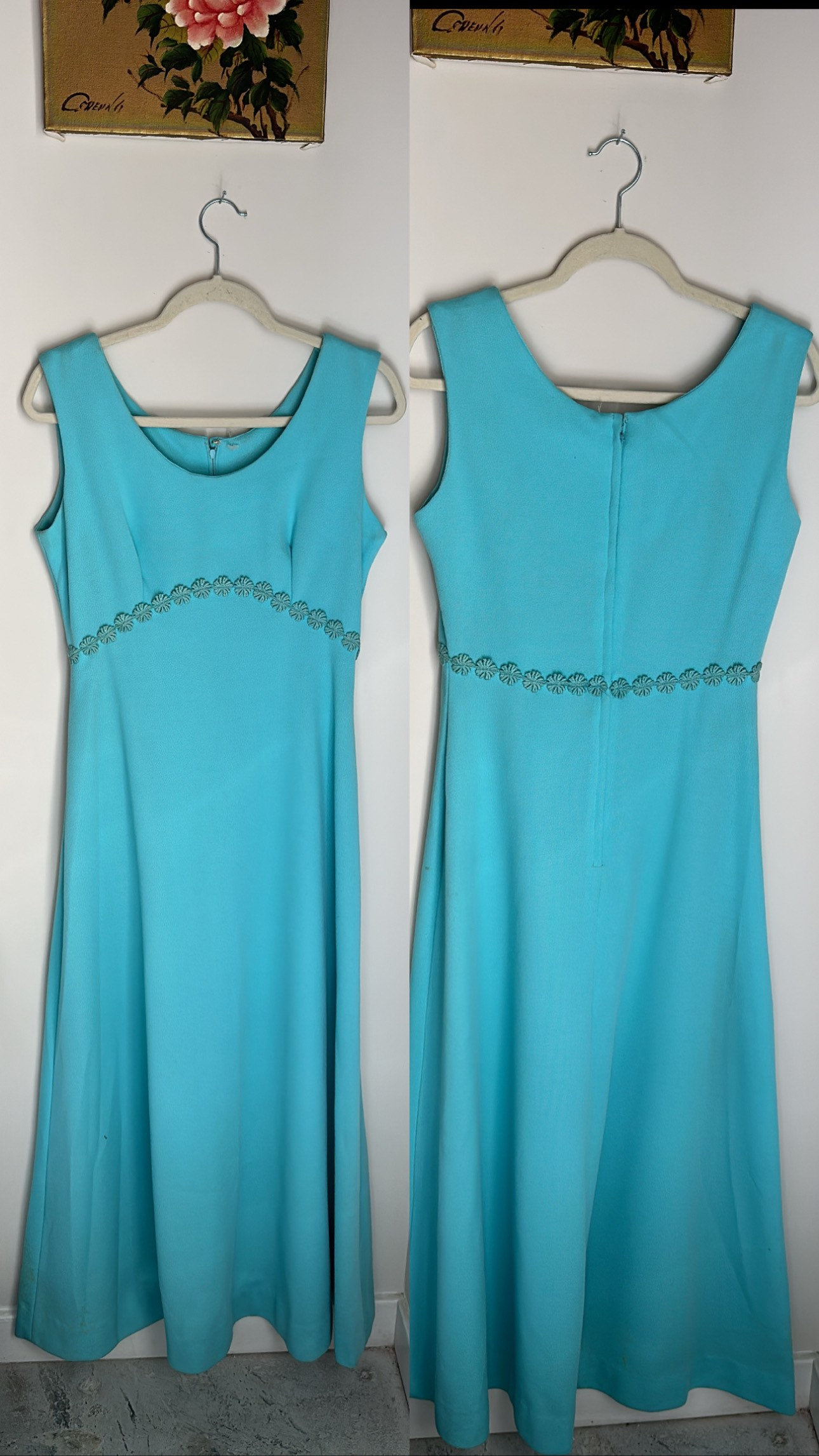 Vintage 1970s Blue Summer Dress - 1970s Gown, Vintage Dress - Etsy