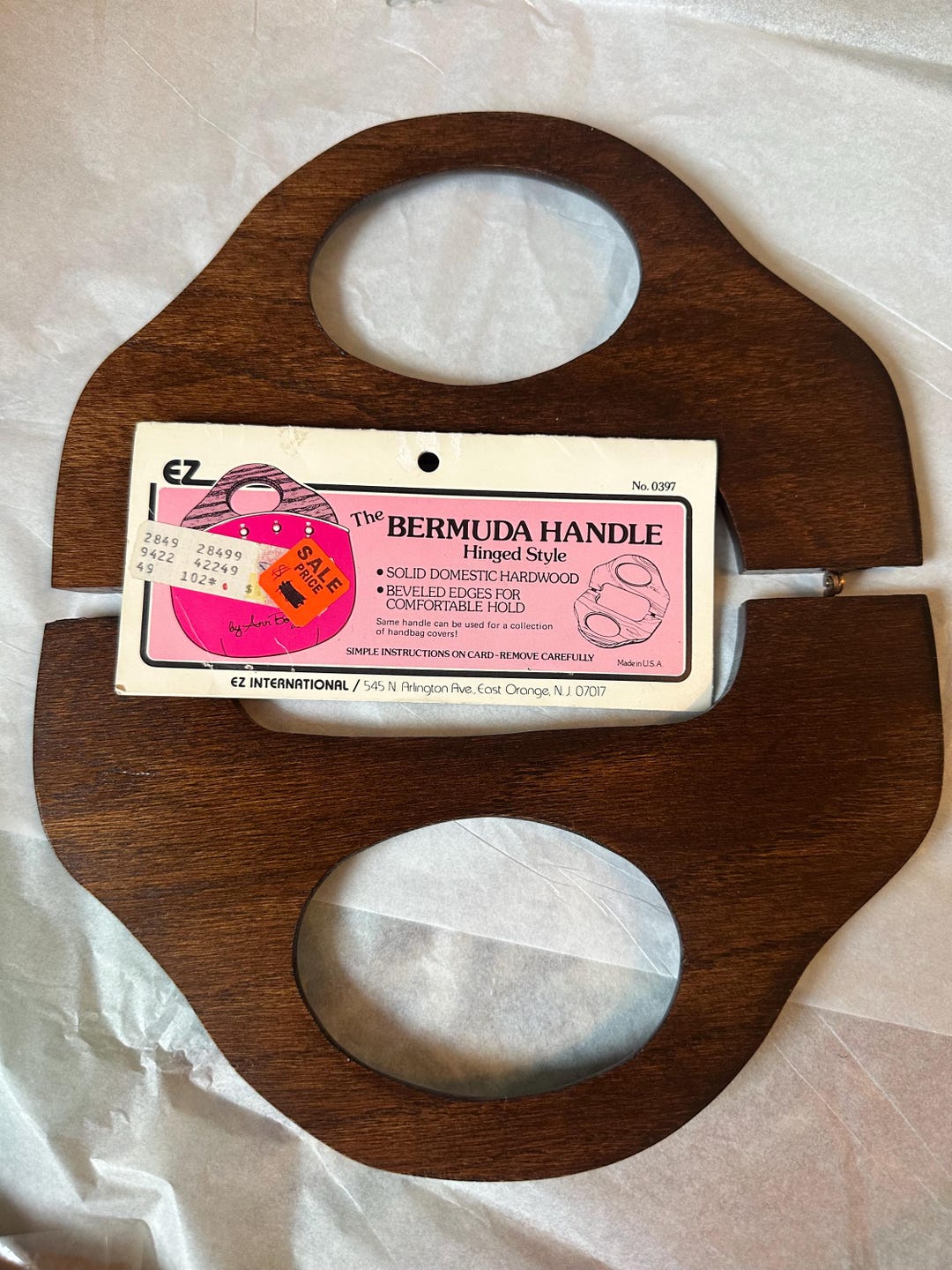 Vintage Wood BERMUDA HANDLE Hinged Style Purse Handle Vintage Craft ...