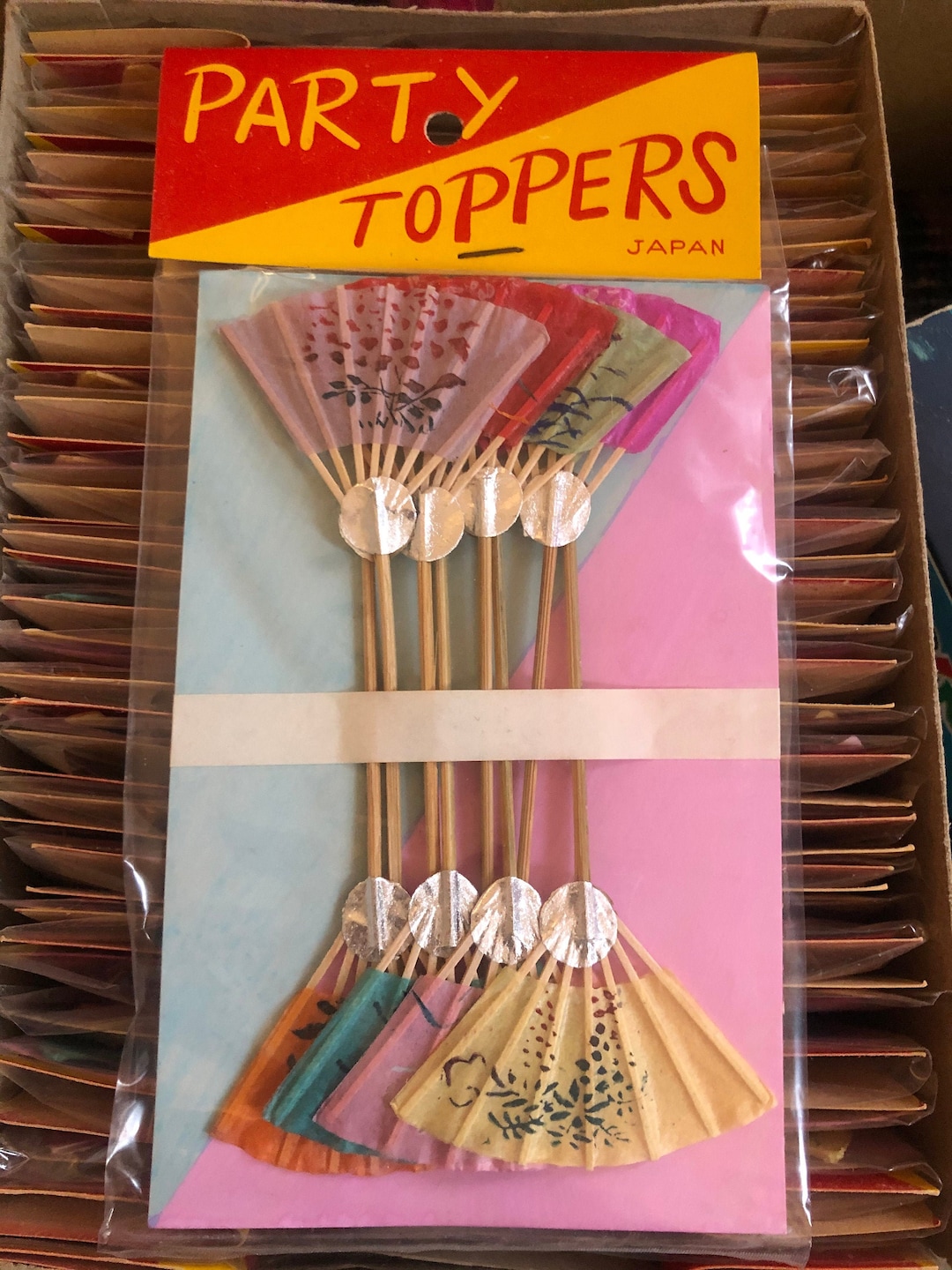 Vintage NOS Japan Party Topper Paper Pastel Fans - Cake, Favors ...
