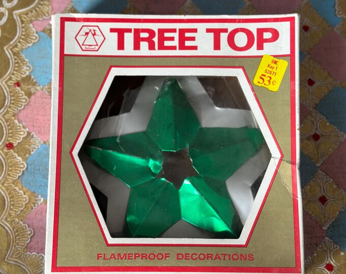 Vintage Christmas Green Tree Topper - Etsy