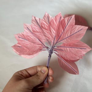 One (1) Vintage Millinery Leaf Bunch - Pink - Etsy
