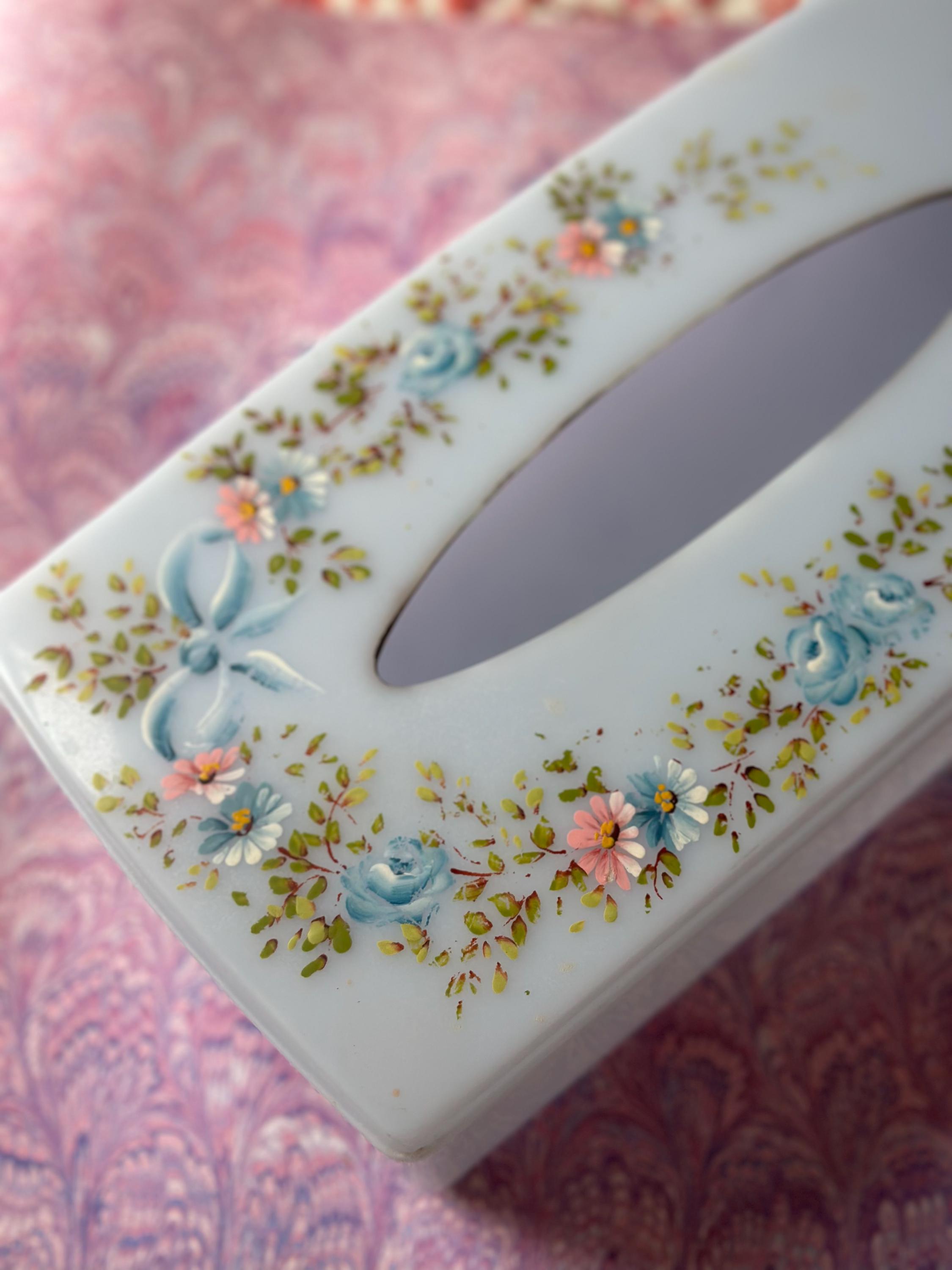 Vintage Mitchell Gould Plastic Tissue Cover Box - Pastel Shabby Chic ...