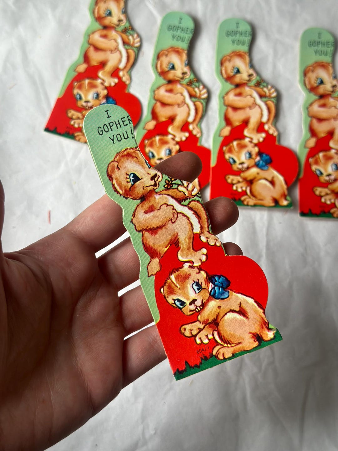 ONE 1 Small Vintage Valentine Paper Die Cut Gopher - Etsy