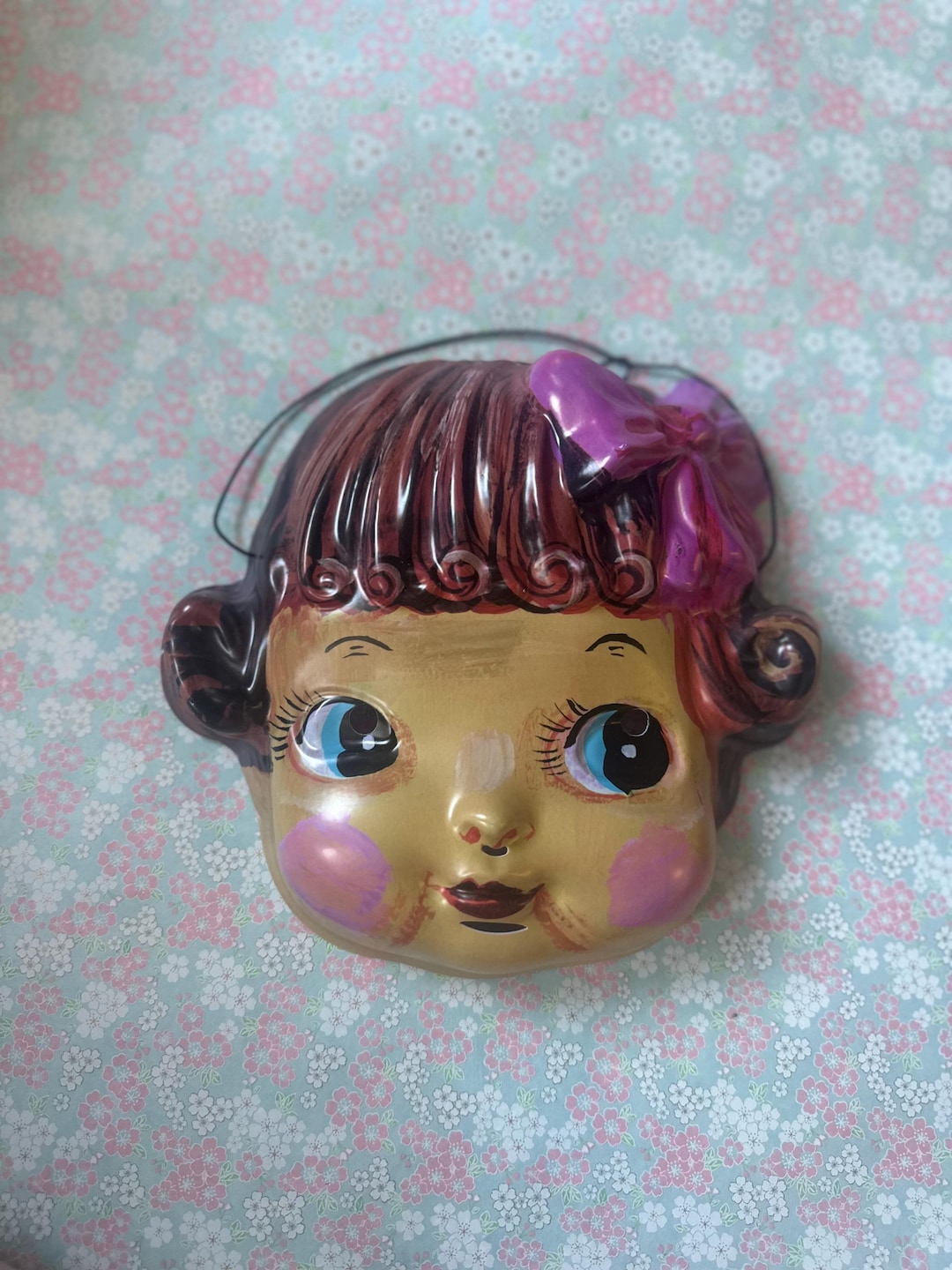 Vintage-style Nathalie Lete Halloween Costume Face Mask - GIRL - Etsy