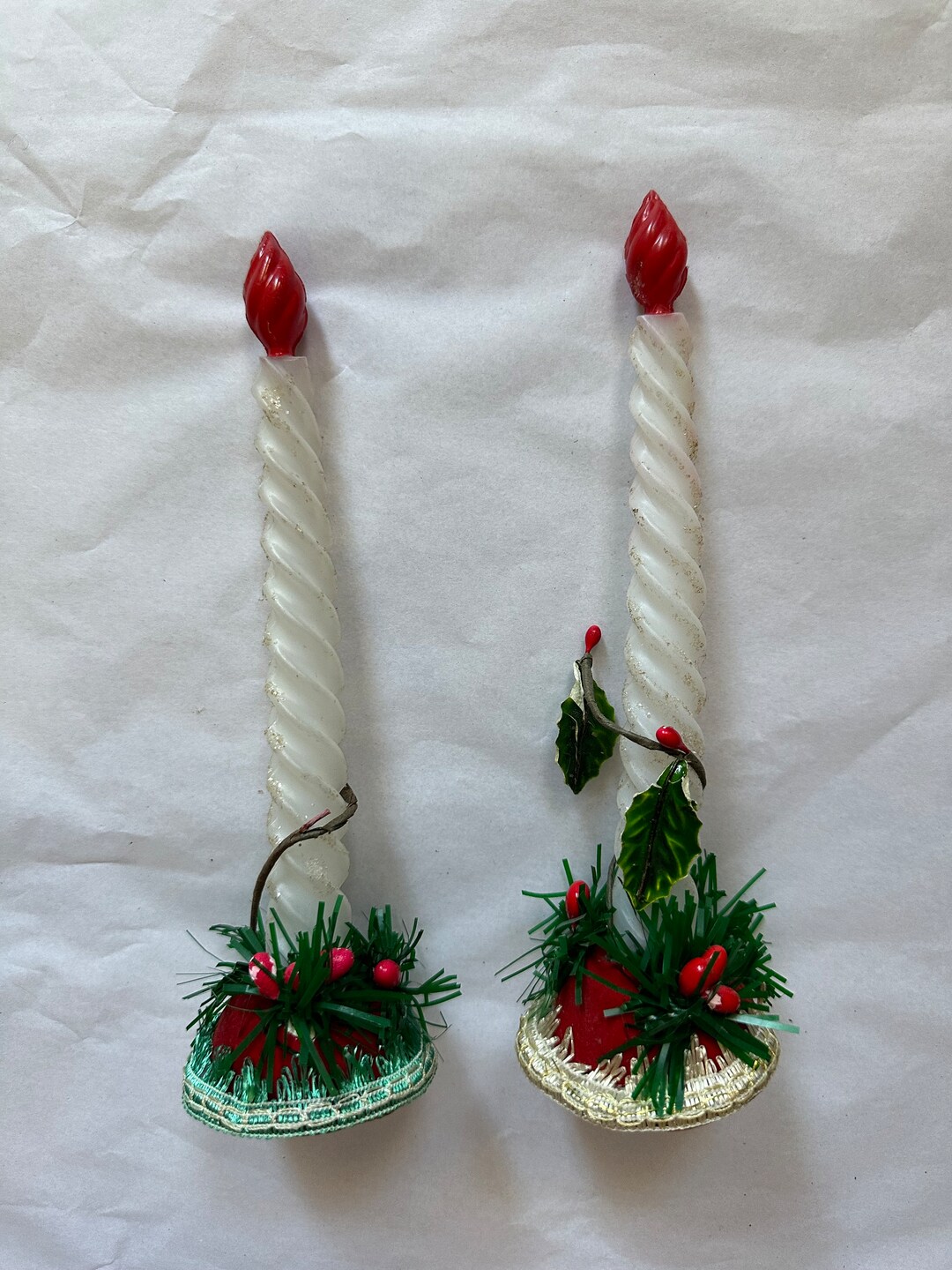 VINTAGE Pair of Plastic Christmas Candles - JAPAN - Etsy