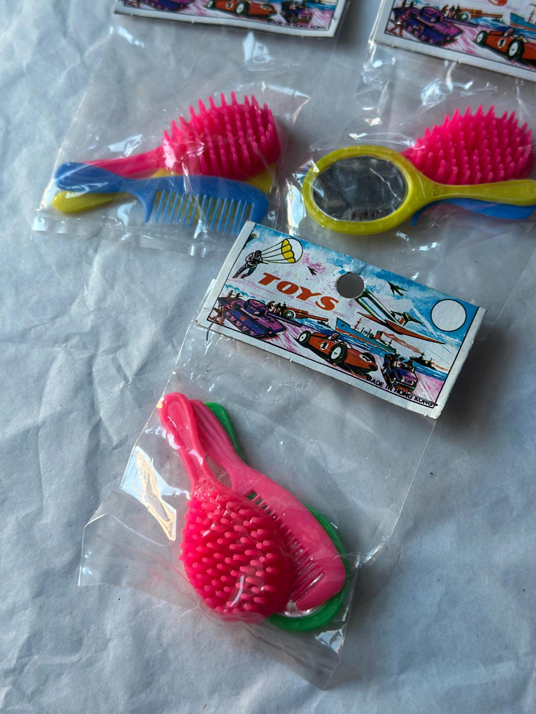 ONE 1 Vintage Kid's Toy Mini Doll Comb and Brush Play Vanity Hair Set ...